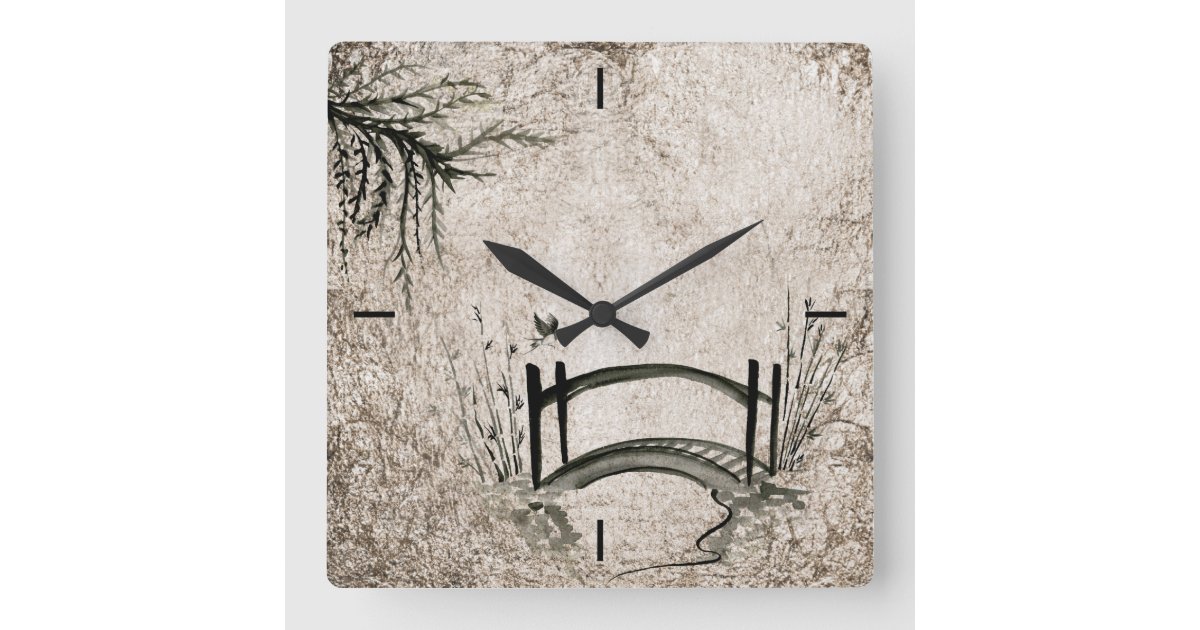 Oriental bridge Wall Clock | Zazzle