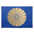 Oriental Faux Gold Kiku Chrysanthemum Mon Art Cloth Placemat | Zazzle