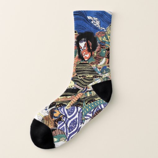 Oriental japanese legendary samurai warrior art socks | Zazzle