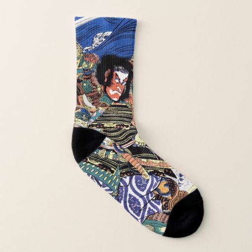 Oriental japanese legendary samurai warrior art socks | Zazzle