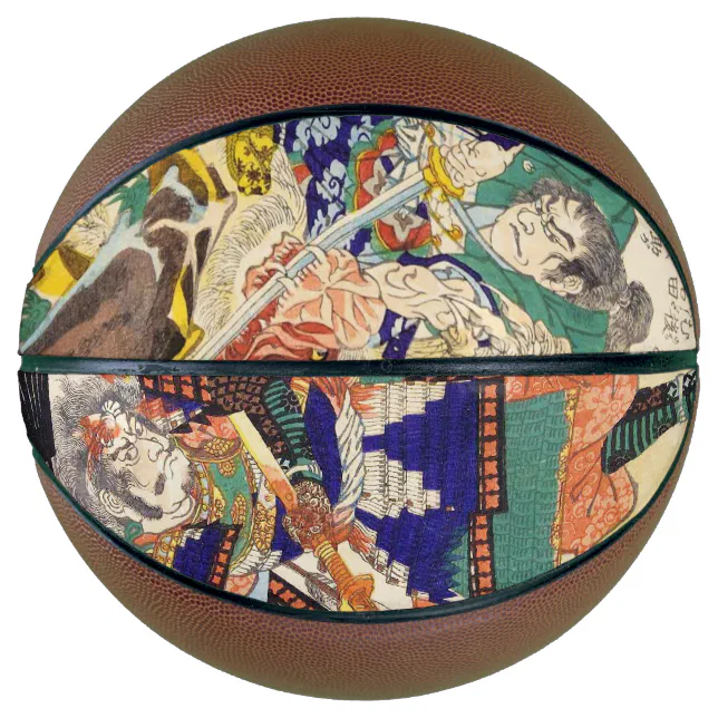 Oriental japanese ukiyo-e samurai portraits art basketball | Zazzle