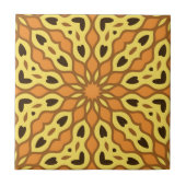 Oriental Orange & Yellow Ochre Geometric Pattern Ceramic Tile | Zazzle