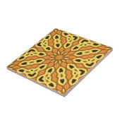 Oriental Orange & Yellow Ochre Geometric Pattern Ceramic Tile | Zazzle