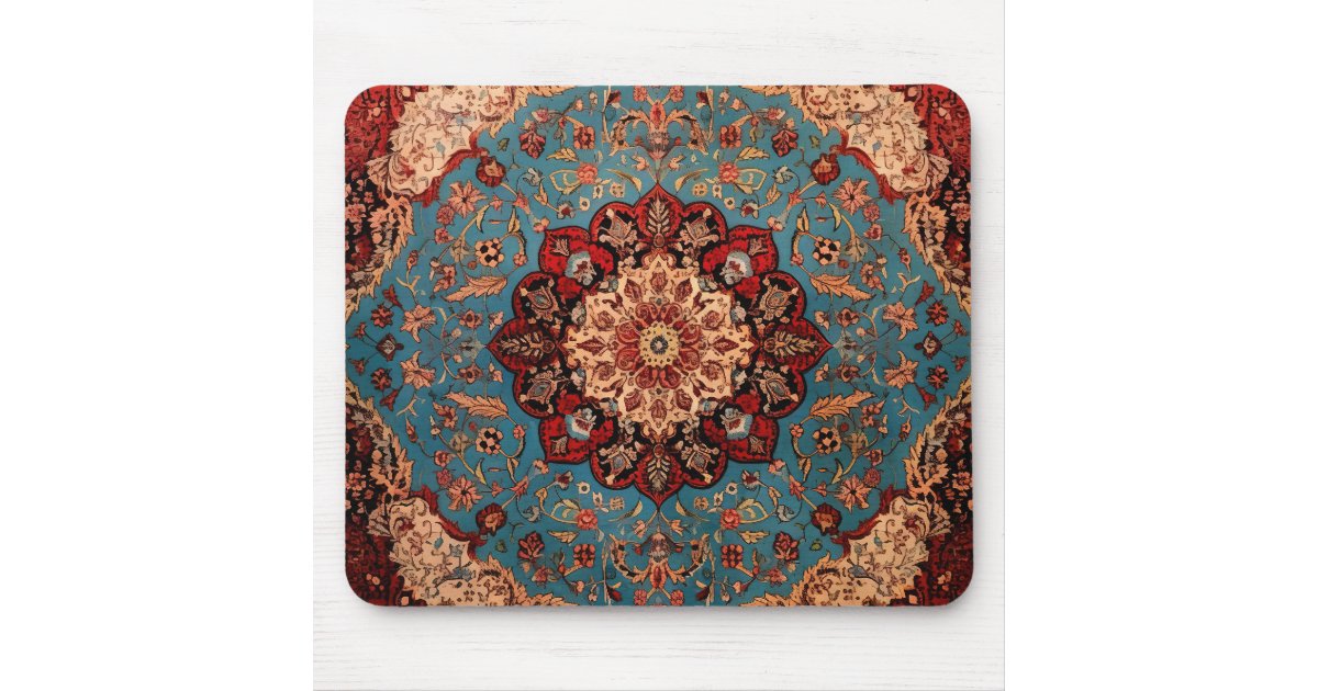 Oriental Persian Carpet Sapphire Red Mouse Pad | Zazzle