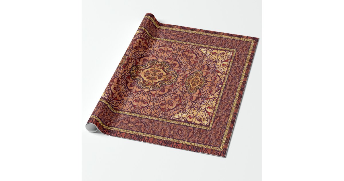 Oriental Persian Red Wrapping Paper | Zazzle