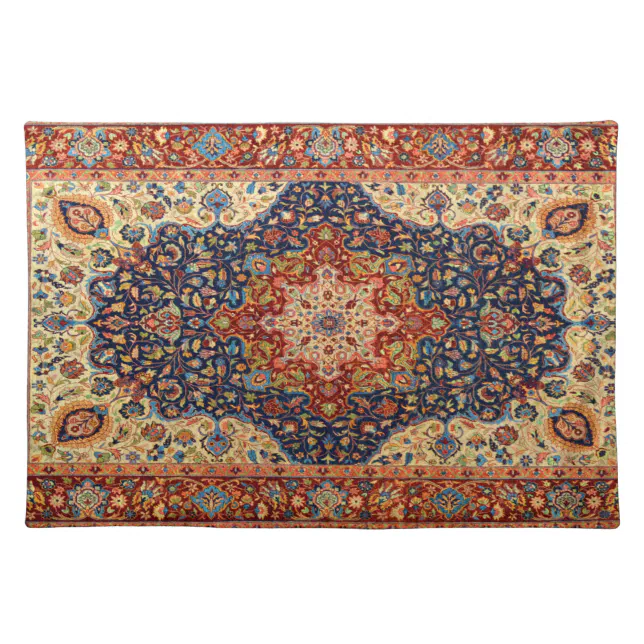 Oriental Persian Turkish Carpet Pattern Cloth Placemat | Zazzle