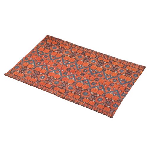 Oriental Persian Turkish Carpet Pattern Cloth Placemat | Zazzle