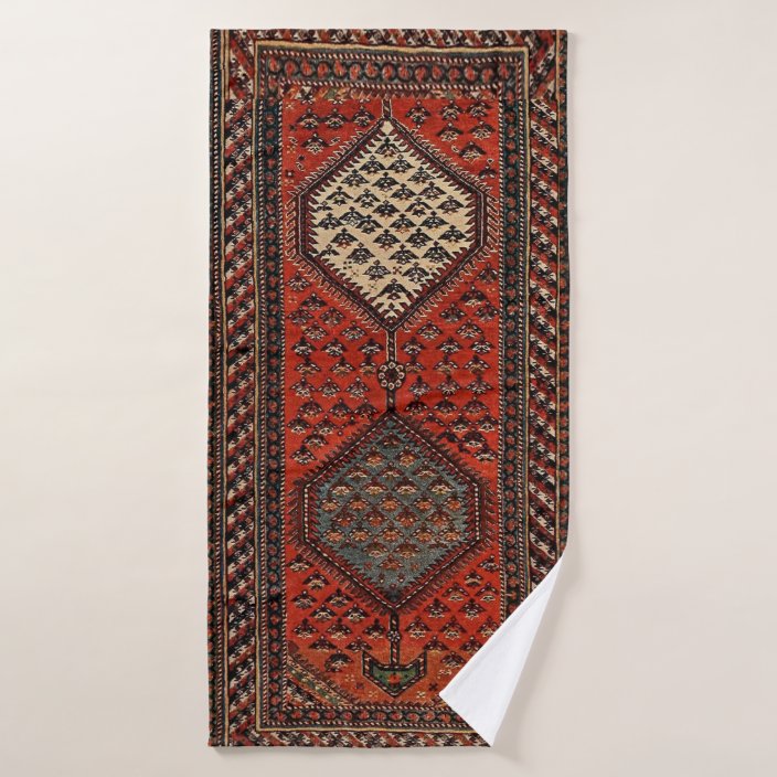 Oriental red runner pattern bath towel | Zazzle.com