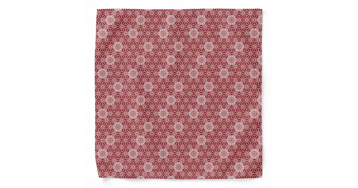 Oriental Red Shinshu Star Asanoha Japan Pattern Bandana | Zazzle