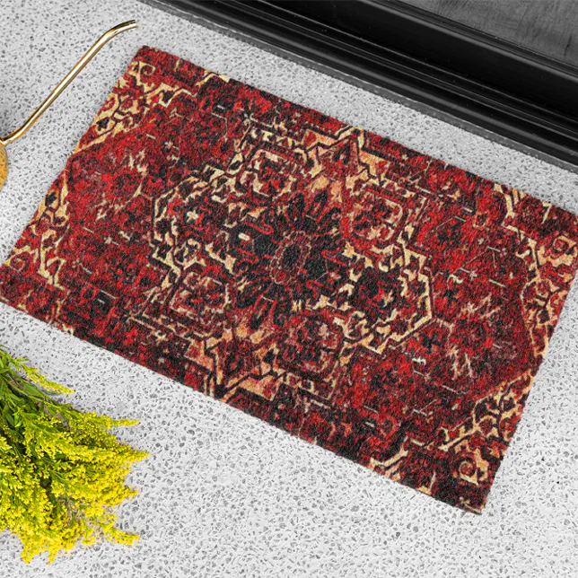 Oriental rug design in dark red | Zazzle