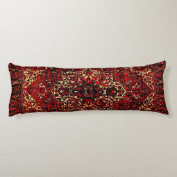 Oriental rug design in dark red body pillow | Zazzle