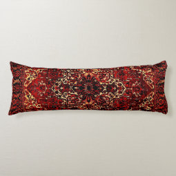 Oriental rug design in dark red body pillow | Zazzle