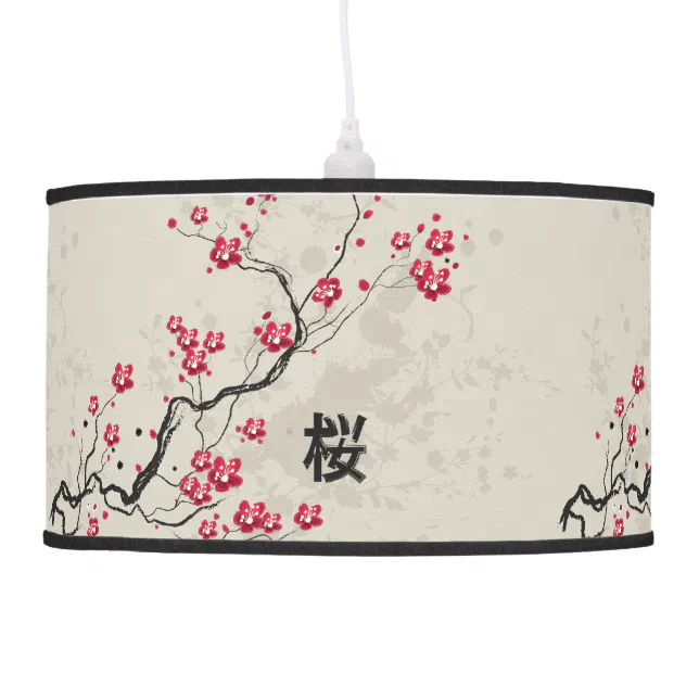 Oriental Style Sakura Cherry Blossom Art Ceiling Lamp | Zazzle