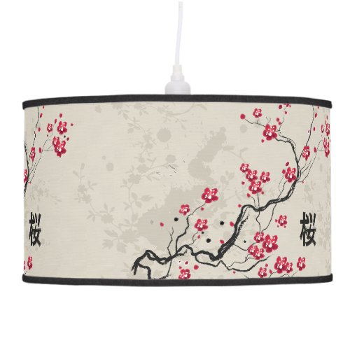 Oriental Style Sakura Cherry Blossom Art Ceiling Lamp | Zazzle
