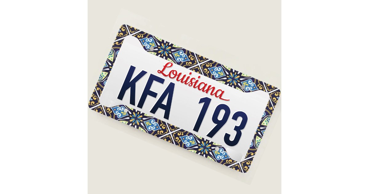 Oriental tiles, Azulejos License Plate Frame | Zazzle