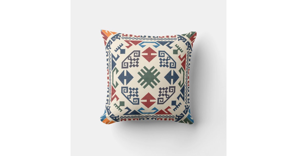 Oriental Traditional Turkish Kilim Patterns Throw Pillow | Zazzle