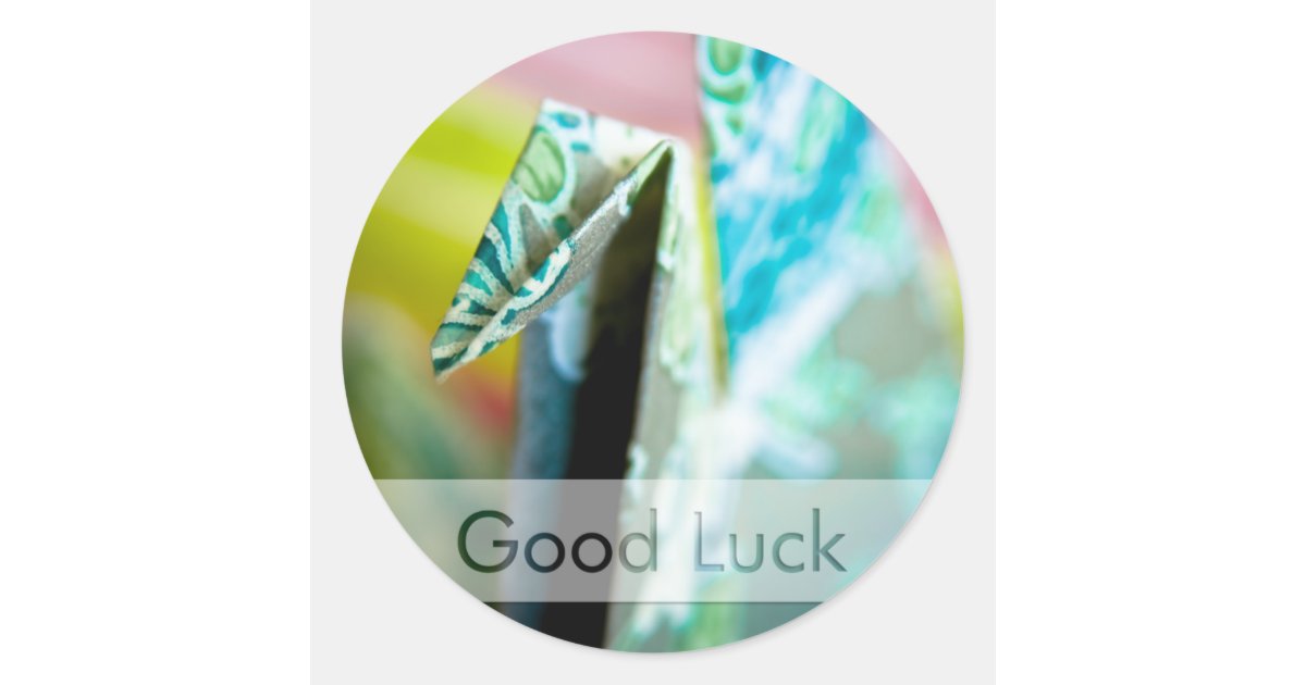 Origami Crane • Good Luck Sticker | Zazzle