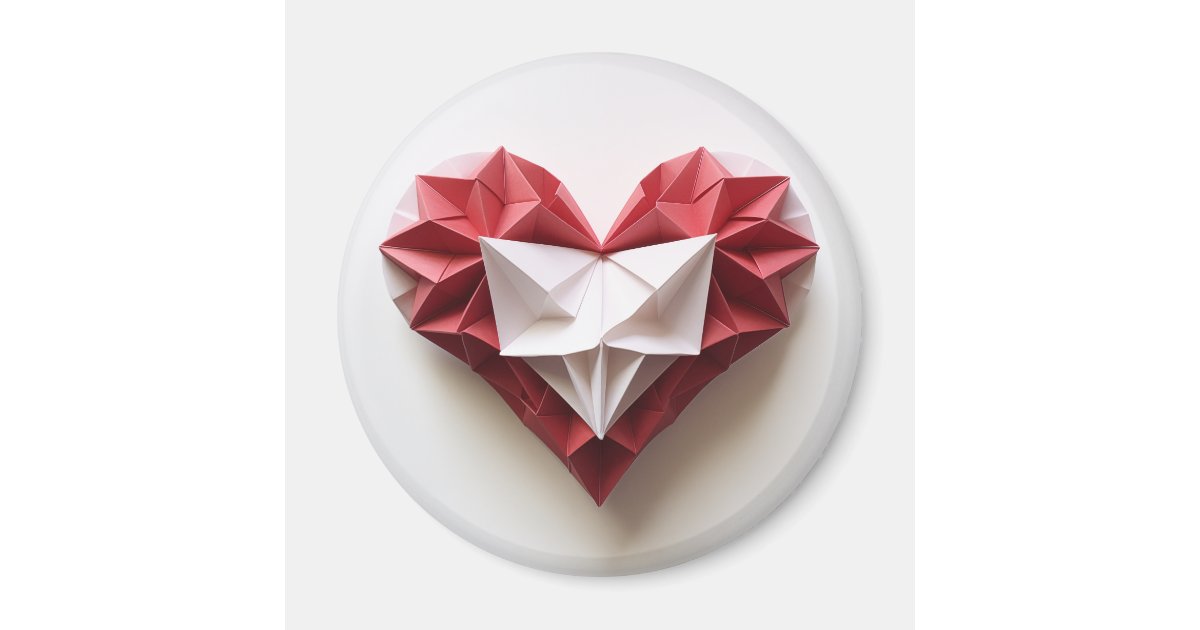 Origami heart magnet | Zazzle