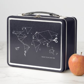Origami Map Metal Lunch Box | Zazzle