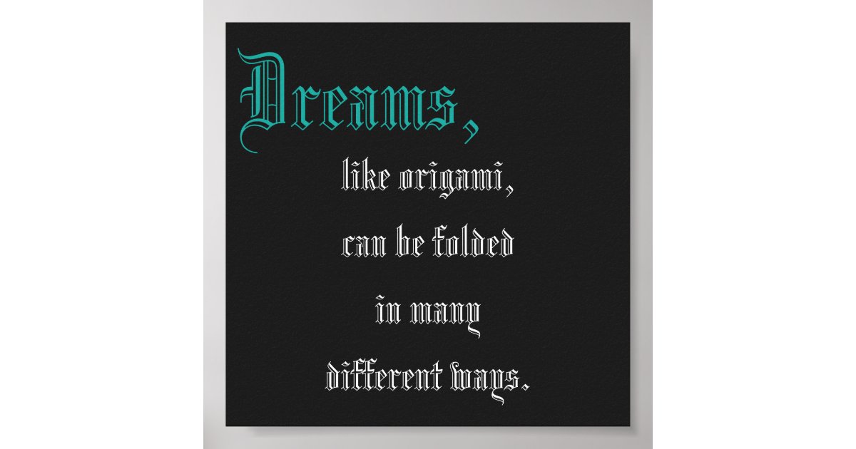 Origami quote mini poster | Zazzle