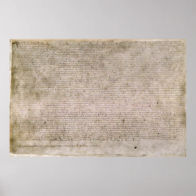ORIGINAL 1215 Magna Carta British Library Poster | Zazzle
