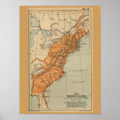 Original 13 American Colonies Map Poster | Zazzle