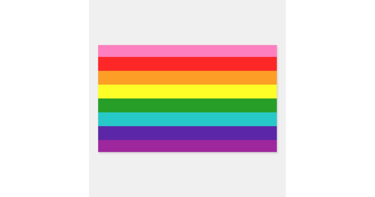 Original 8-Stripe LGBT Gay Pride Rainbow Flag Rectangular Sticker | Zazzle