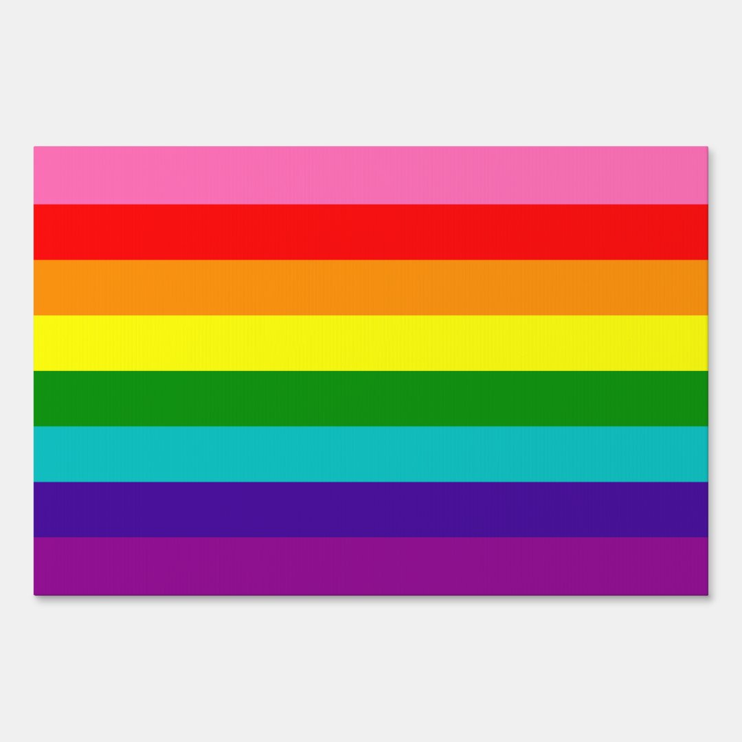 Original 8-Stripe LGBT Gay Pride Rainbow Flag Sign | Zazzle