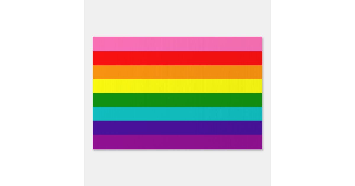 Original 8-Stripe LGBT Gay Pride Rainbow Flag Sign | Zazzle.com