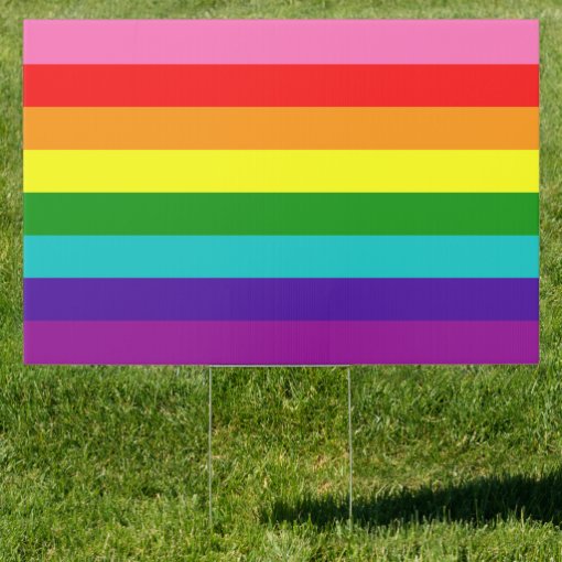 Original 8 Stripe Lgbt Gay Pride Rainbow Flag Sign Zazzle