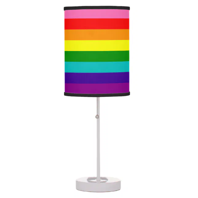 Original 8-Stripe LGBT Gay Pride Rainbow Flag Table Lamp | Zazzle
