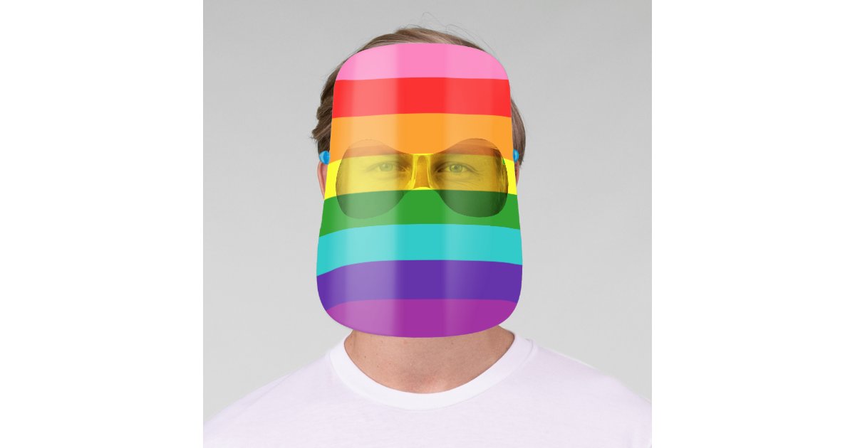 Original 8 Stripes LGBT Rainbow Flag LGBTQ Face Shield | Zazzle