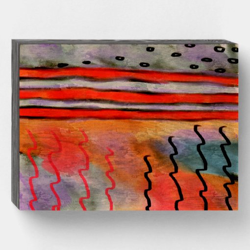 Original Abstract Art Wooden Box Sign | Zazzle