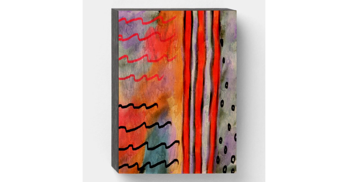 Original Abstract Art Wooden Box Sign | Zazzle