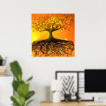 Original Art- Distressed Grunged Roots Tree Poster | Zazzle