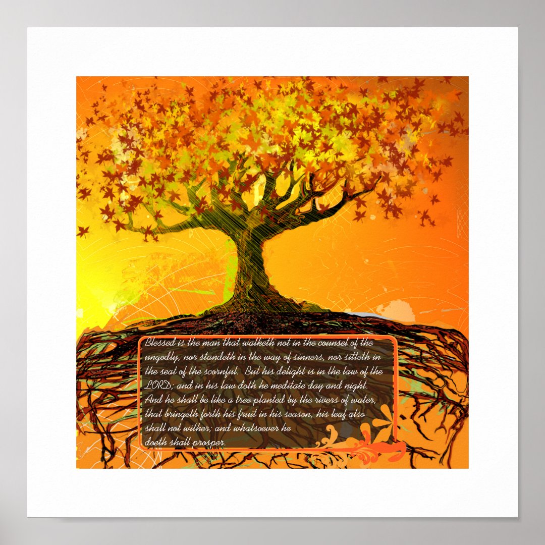 Original Art- Distressed Grunged Roots Tree Poster | Zazzle