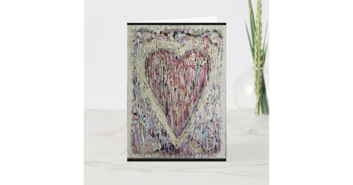 Original Art Heart Painting Valentine Card | Zazzle