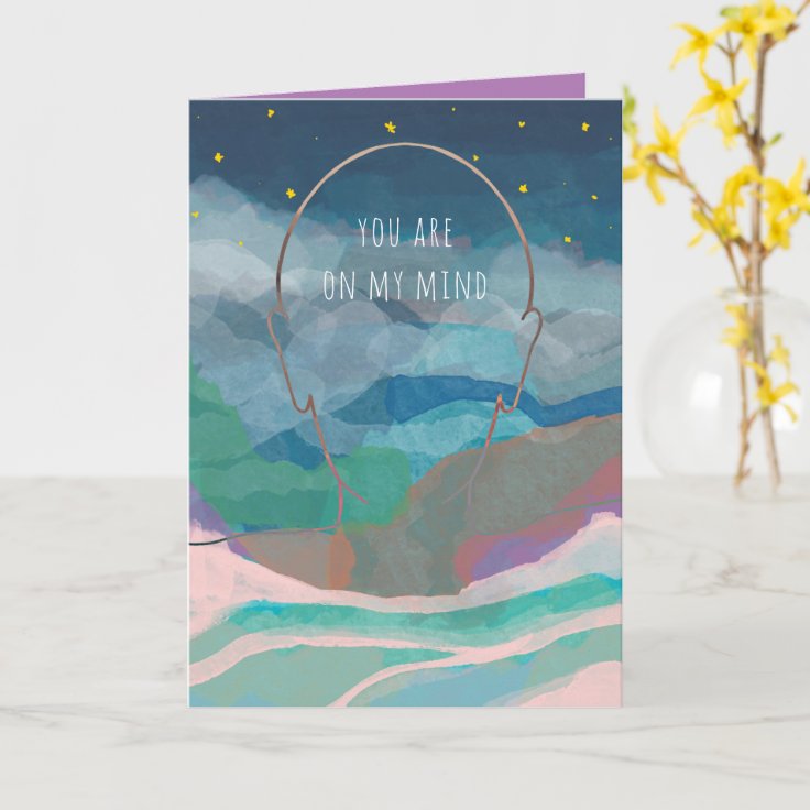 Original Art You are on my mind Card | Zazzle
