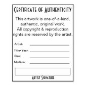 Original Artist Authenticity Stamp | Zazzle