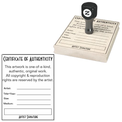 Original Artist Authenticity Stamp | Zazzle