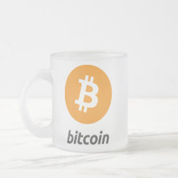 Original Bitcoin Logo Symbol Frosted Glass Mug | Zazzle