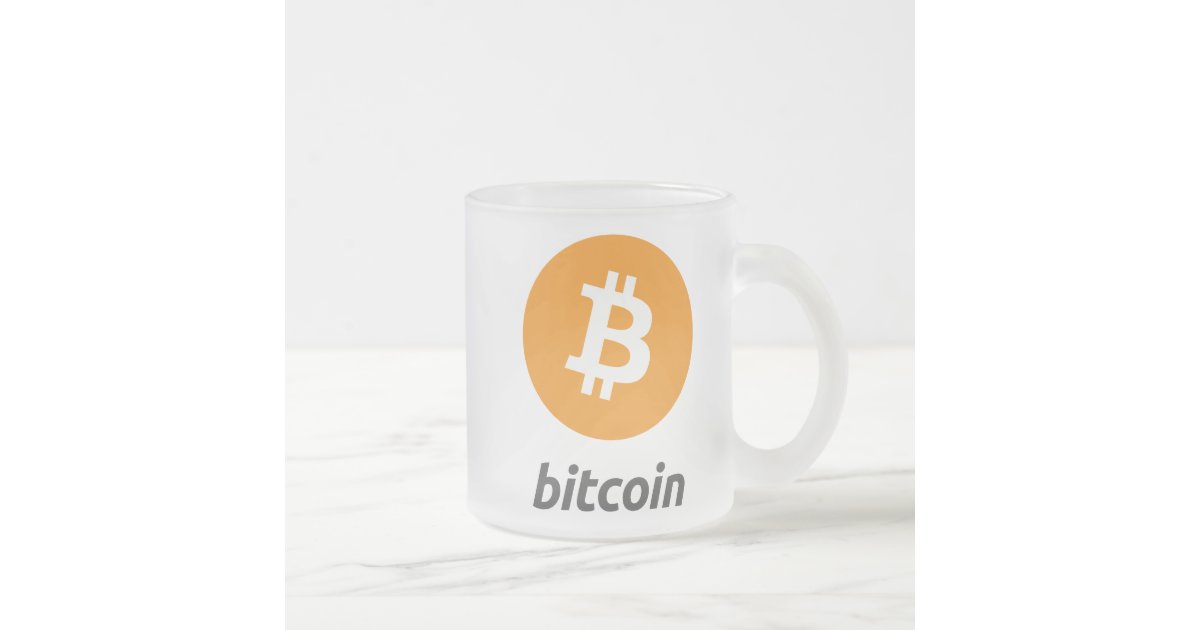 Original Bitcoin Logo Symbol Frosted Glass Mug | Zazzle