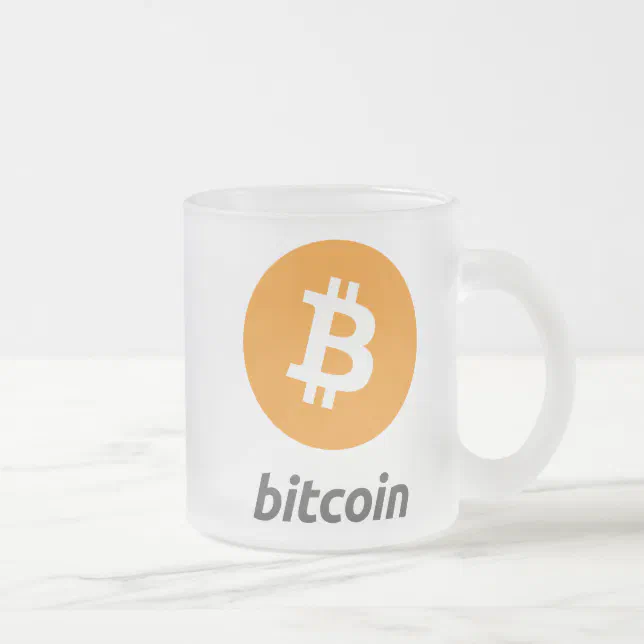 Original Bitcoin Logo Symbol Frosted Glass Mug | Zazzle