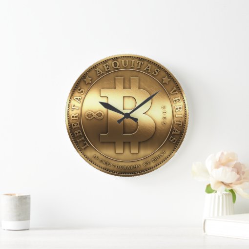 Original Bitcoin Logo Symbol Large Wall Clock | Zazzle