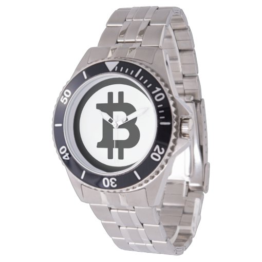 Original Black Bitcoin Symbol Logo Wrist Watch | Zazzle