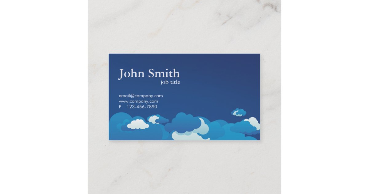 Original blue sky and white clouds business card | Zazzle