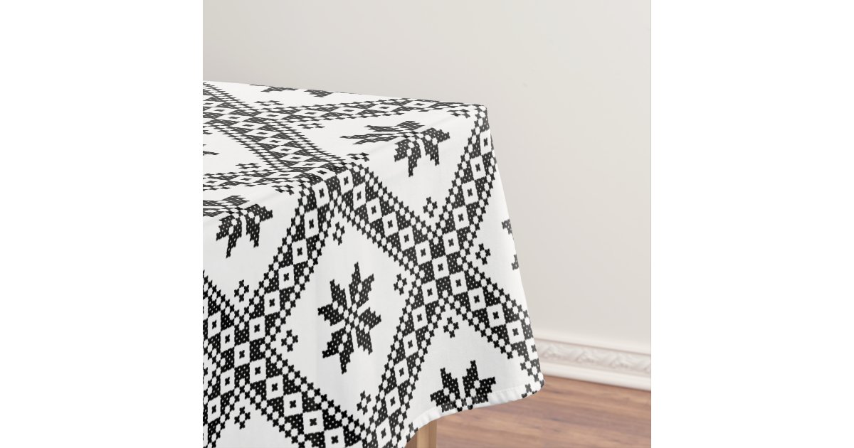 Original cross-stitch design seamless pattern tablecloth | Zazzle