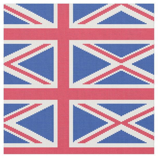 UNION JACK UK FLAG Map Outline Fabric | Zazzle