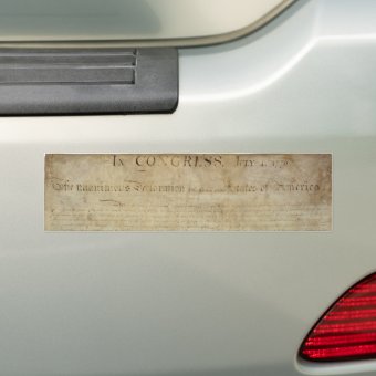 Original Declaration of Independence Bumper Sticker | Zazzle
