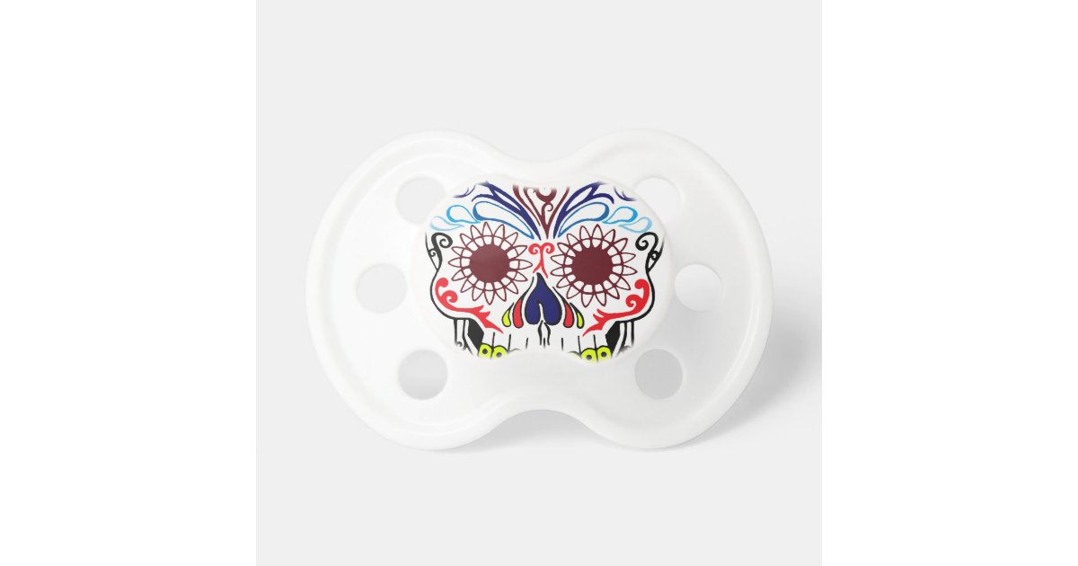 Original Drawn By Artist Sugar Skull Pacifier | Zazzle